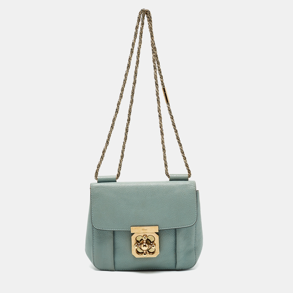 Chloe | Bags | Chloe Light Blue Leather Small Elsie Shoulder Bag | Poshmark